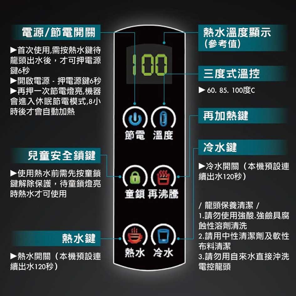 GD-600/GD600櫥下型觸控式雙溫飲水機《淨水器&龍頭顏色可任選》 - 松下淨水生活館